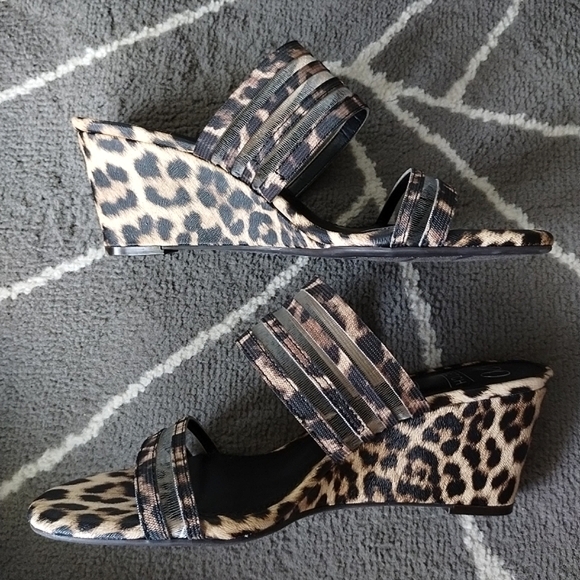 Impo | Shoes | Nwot Animal Print Wedge Dressy Sandals Noreen By Impo ...